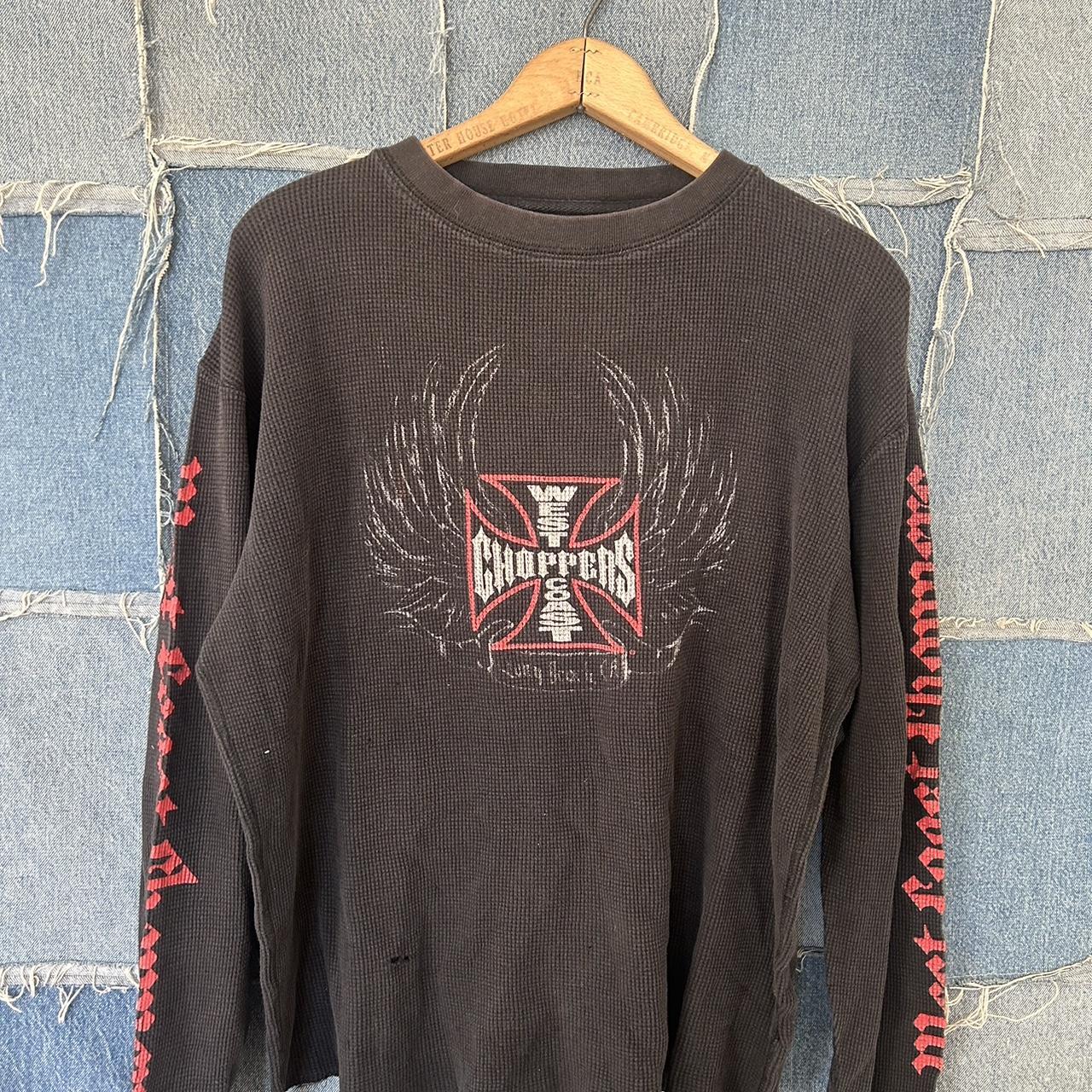 Vintage Y2K West Coast Choppers Thermal Long Sleeve... - Depop