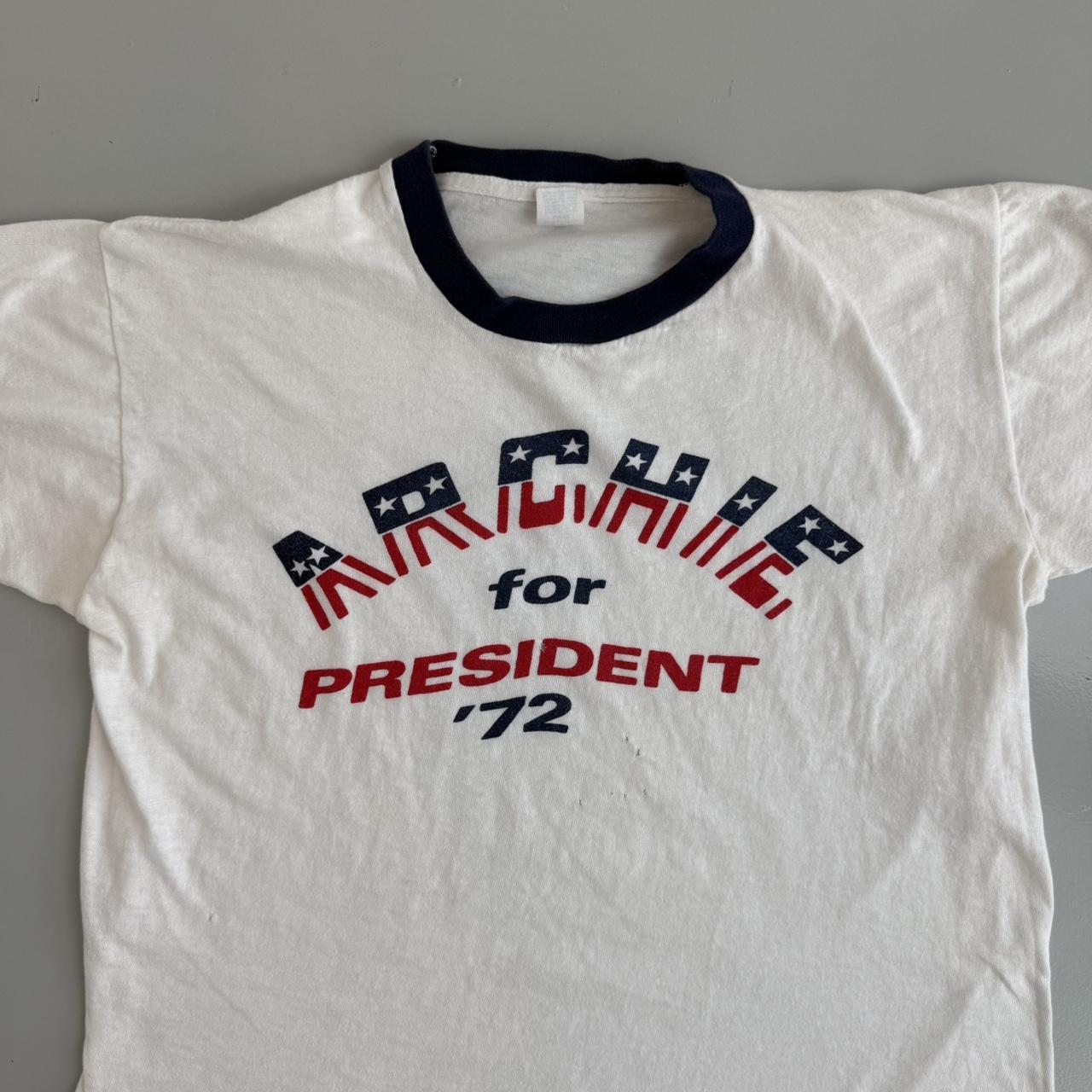 Vintage 70s Archie For President Ringer Shirt Light... | Depop