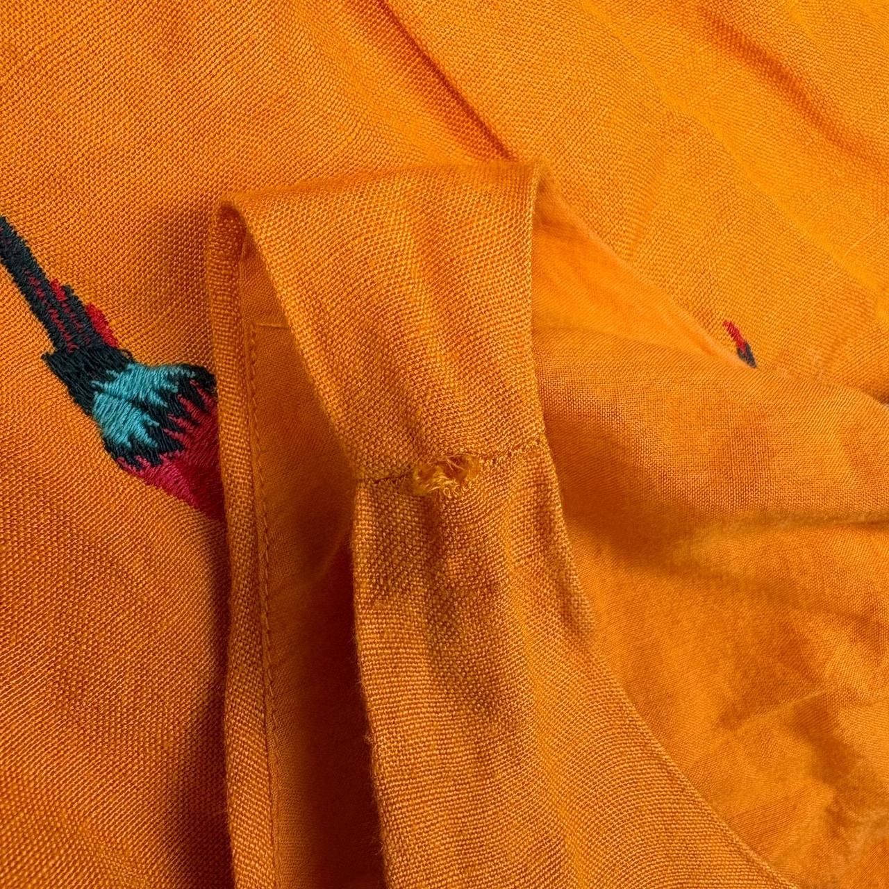 Yellow orange sleeveless maxi dress with all over... | Depop