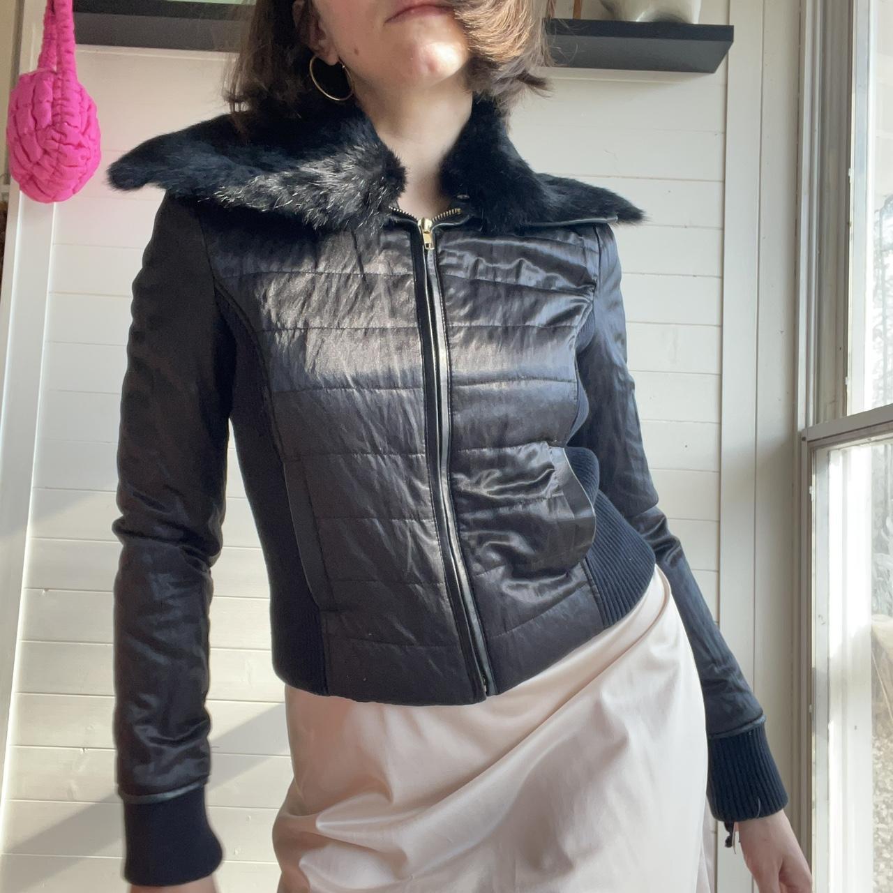 💕Deadstock Y2K Bomber Jacket 🖤🍬 w/ detachable... - Depop