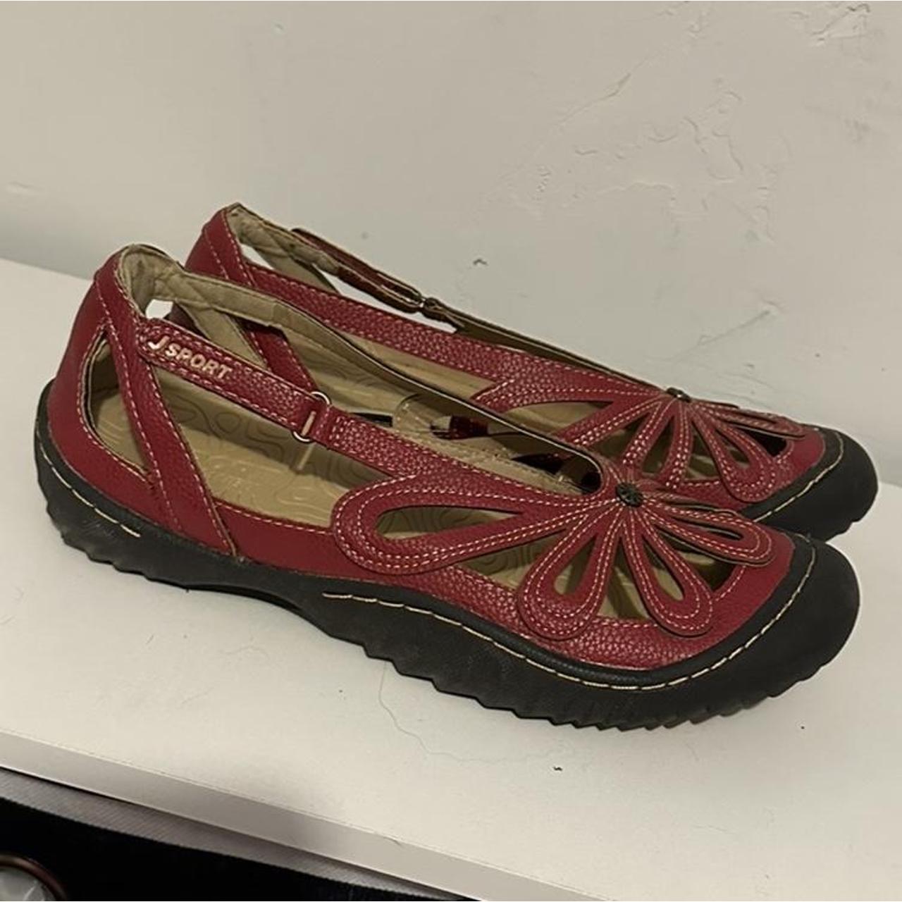 J Sport by Jambu Marigold Red Flower Mary Jane Vegan... - Depop