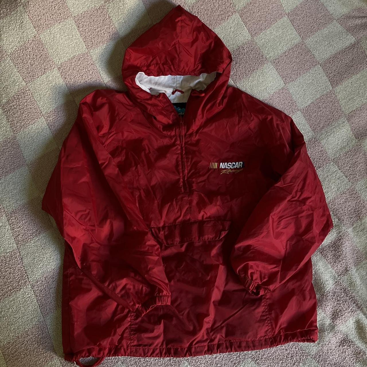 red vintage 90s nascar windbreaker size XL in new... - Depop