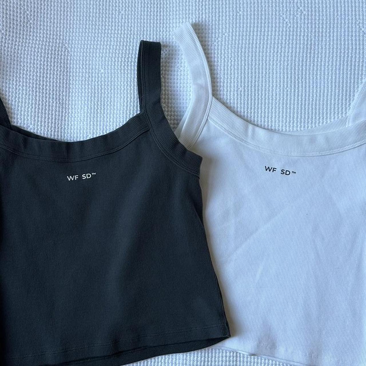 WHITEFOX - Gabriella tank in white and charcoal... - Depop