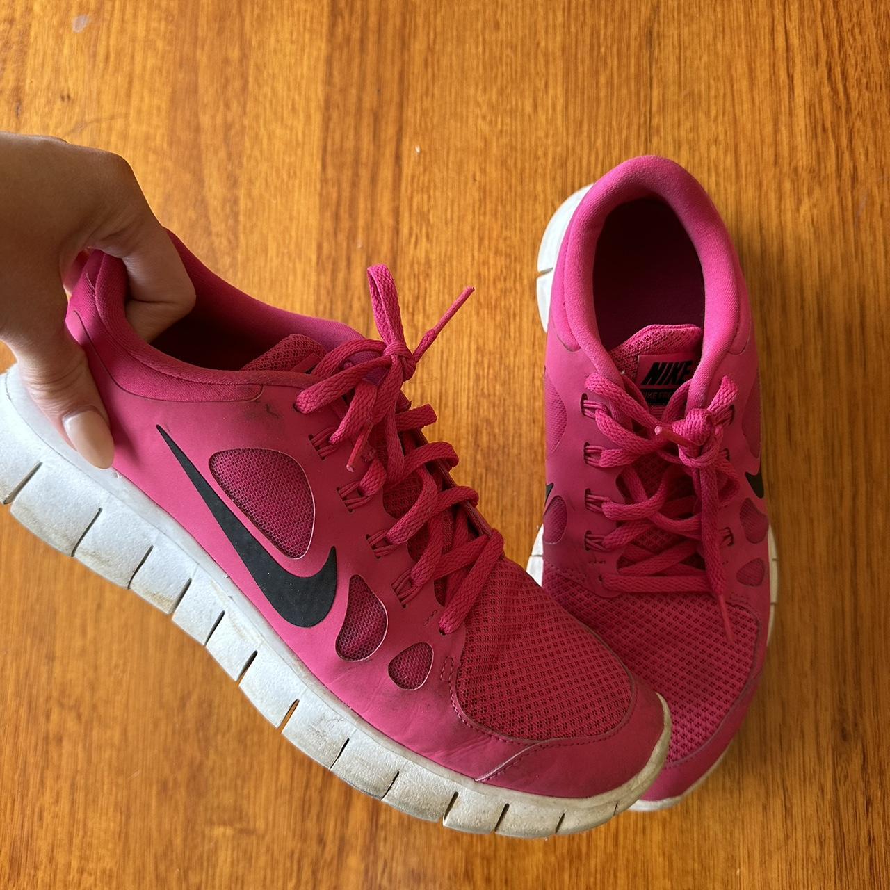 Nike Pink/White runners | AU Youth size 7 - Depop