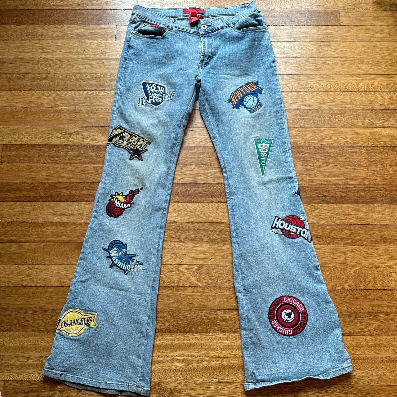 My favorite NBA patchwork denim have had them for... | Depop