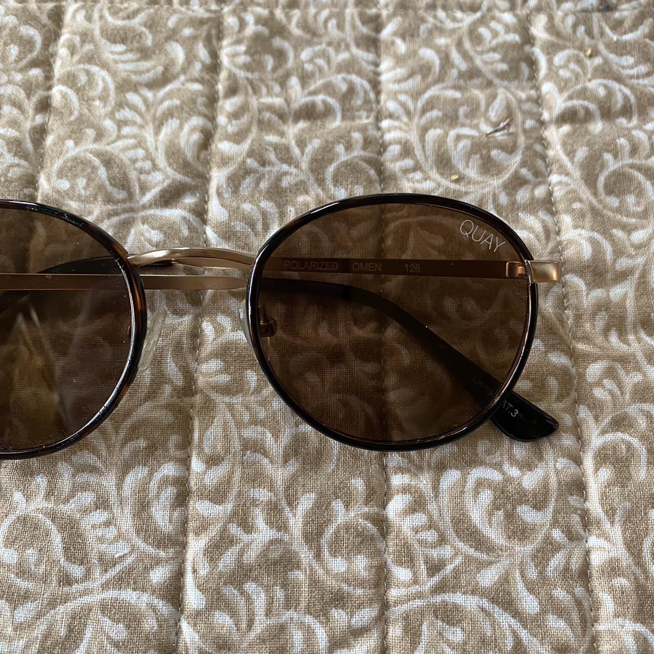 Quay Australia Womens Brown And Gold Sunglasses Depop