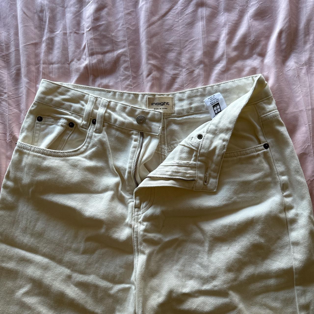 Insight Off white colour wave denim set Wide leg... - Depop