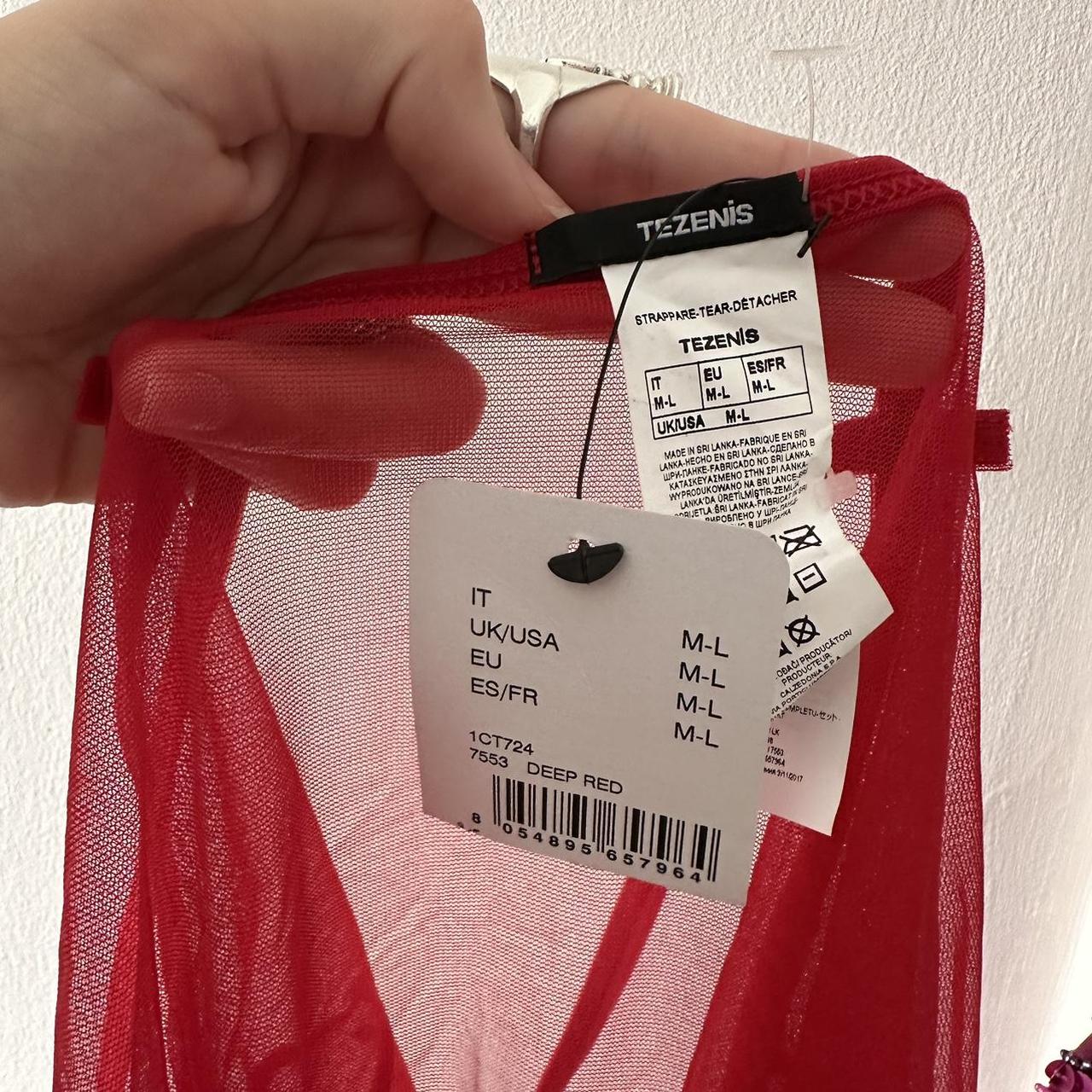 Insane sexy red mesh vest top with sparkly red stars... | Depop