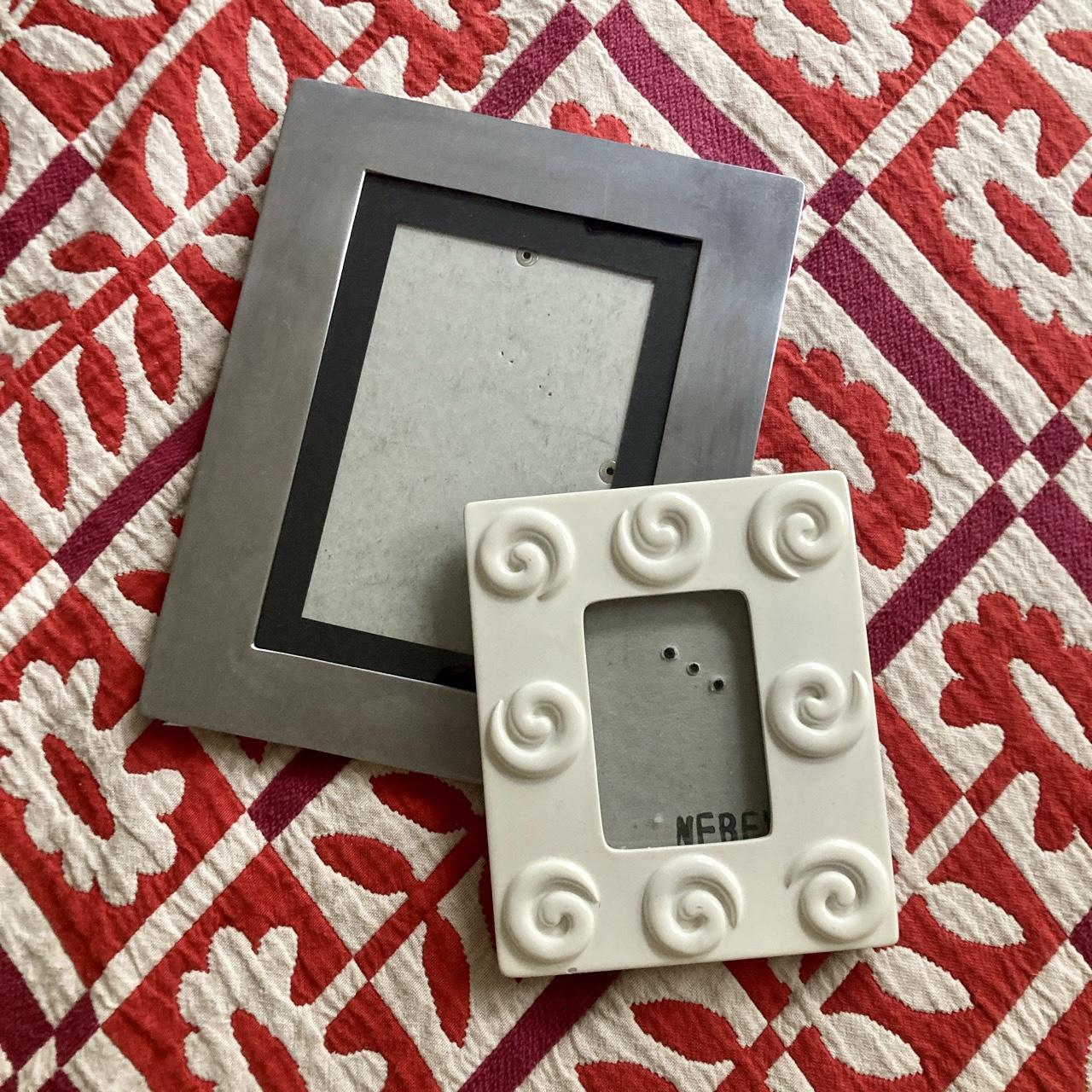 Set of two ceramic and metal frames. White ceramic... | Depop