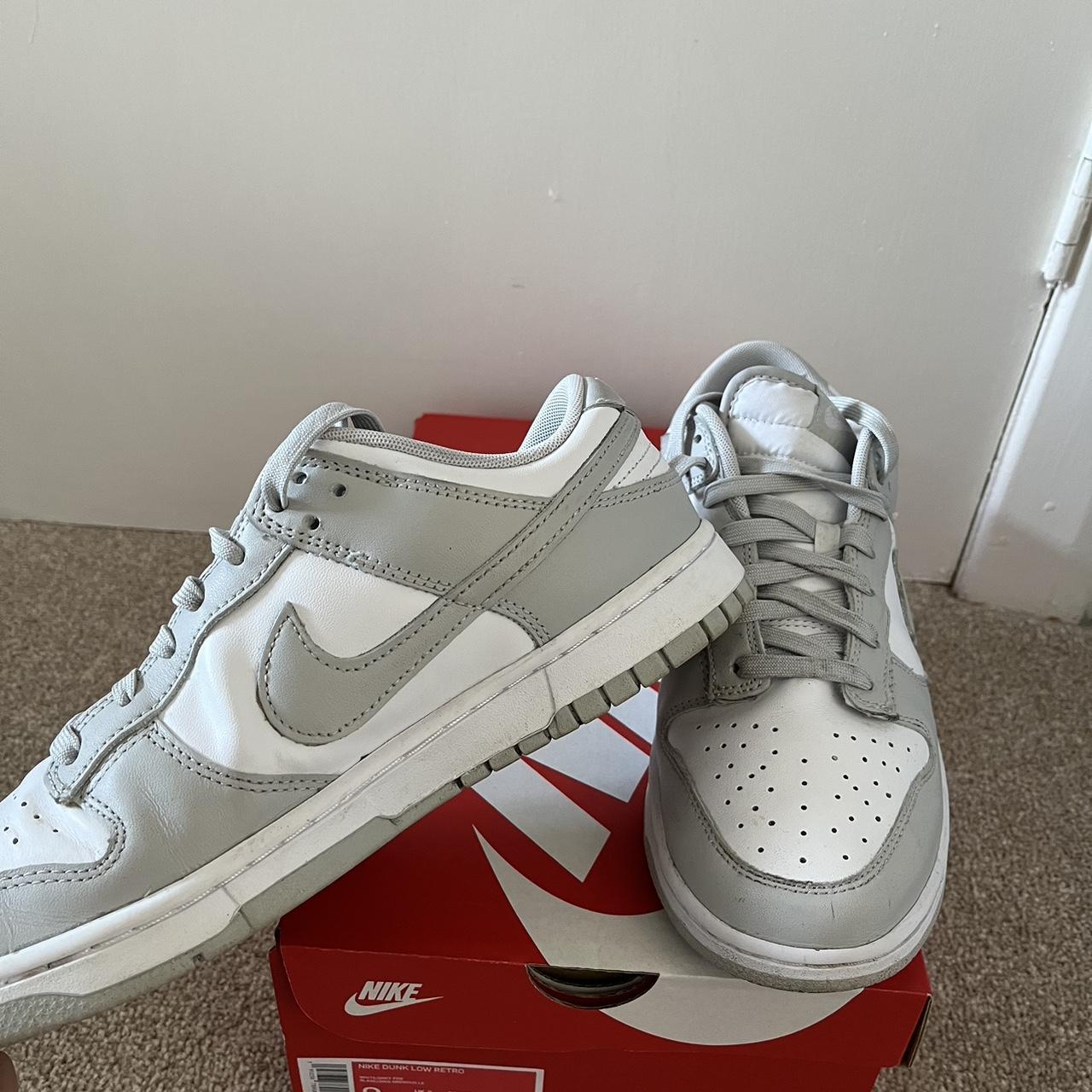 Nike dunk low Fog grey Worn twice basically brand... - Depop