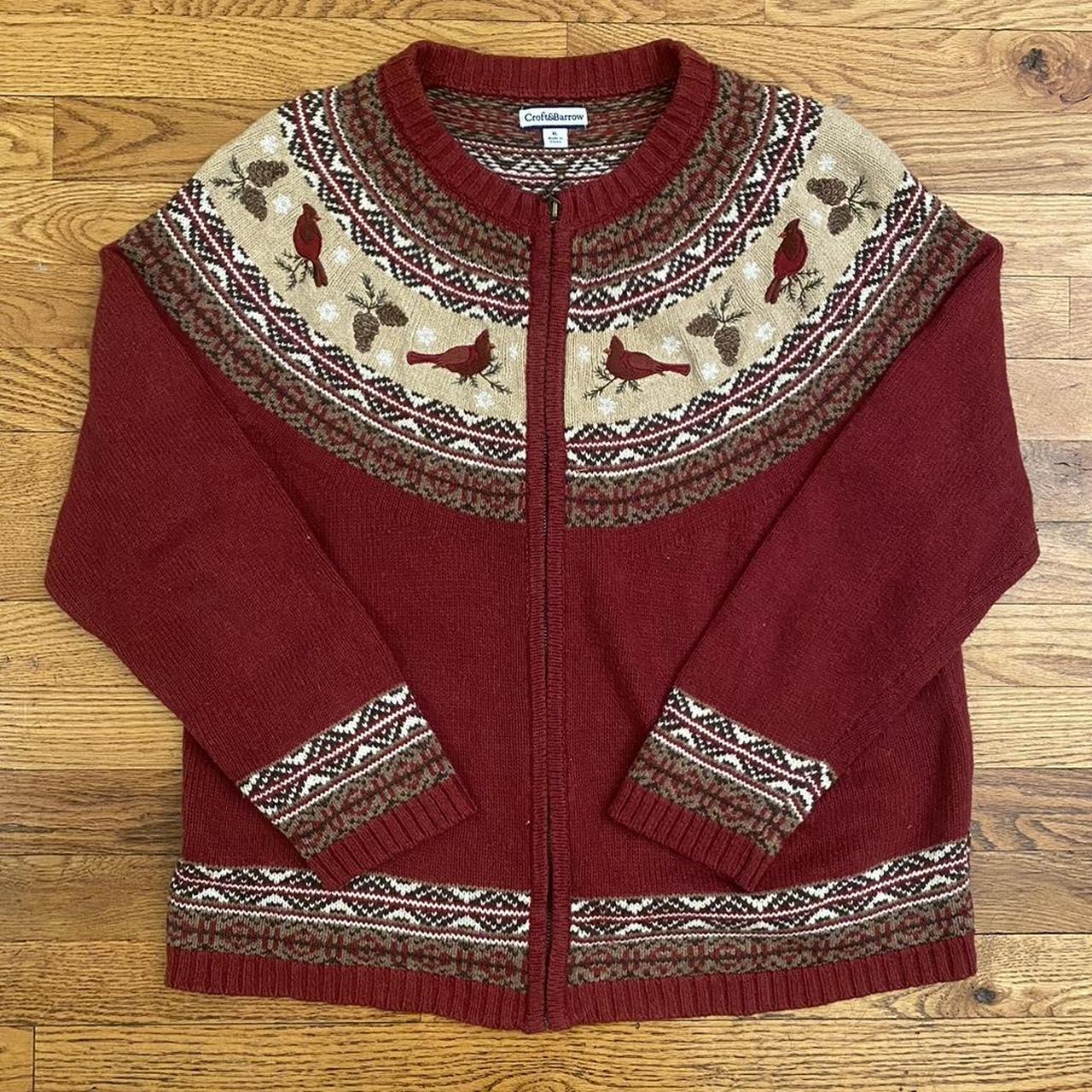 Women’s Croft & Barrow Embroidered Zip-Up... - Depop