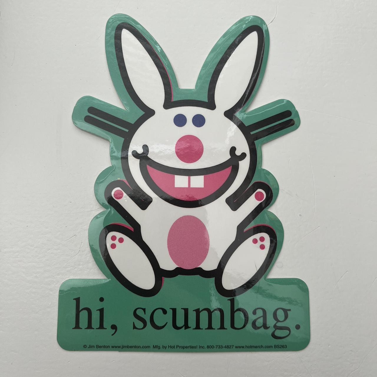 Jim benton deadstock 90s happy bunny sticker Brand... - Depop