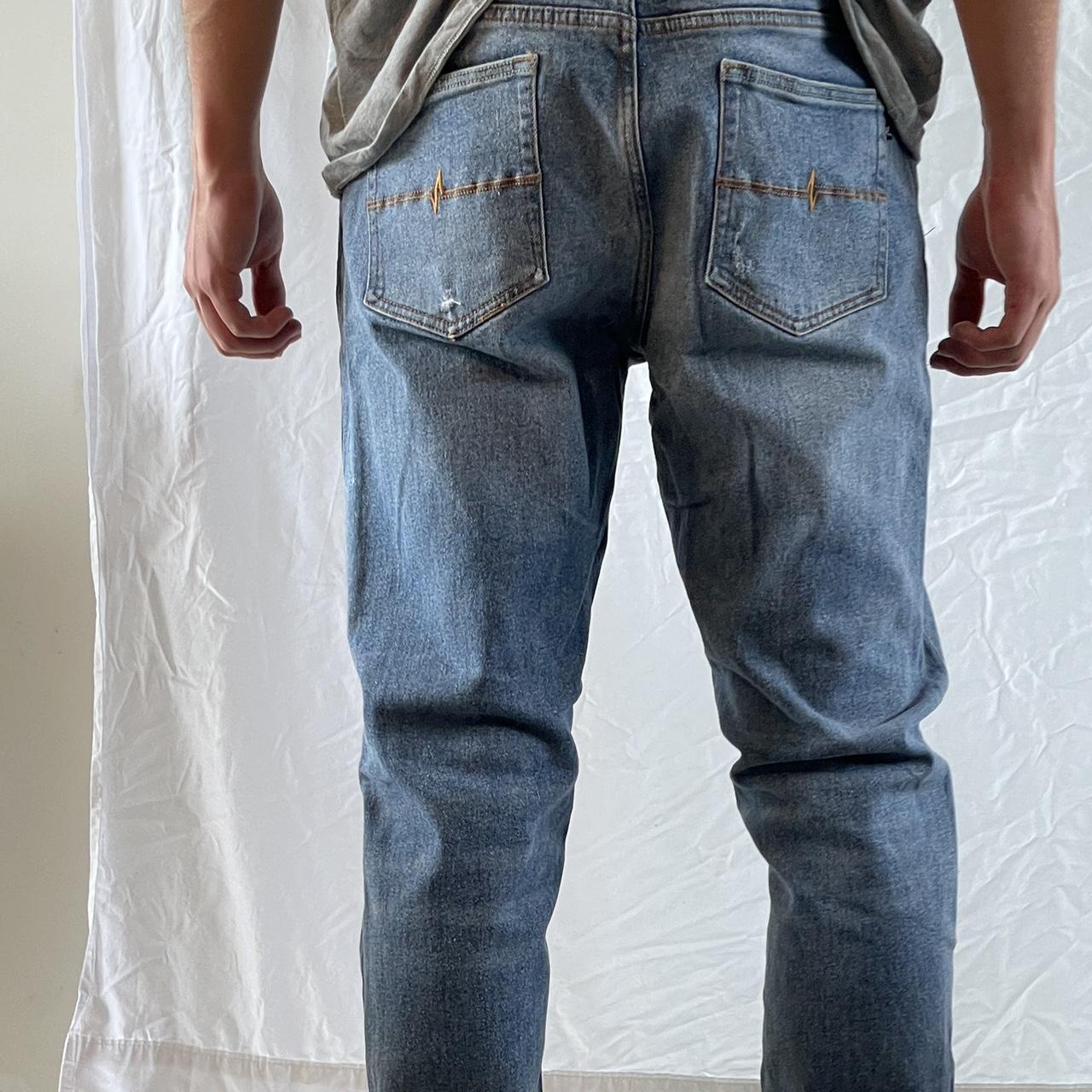 blue wash denim jeans brand: rusty - Depop