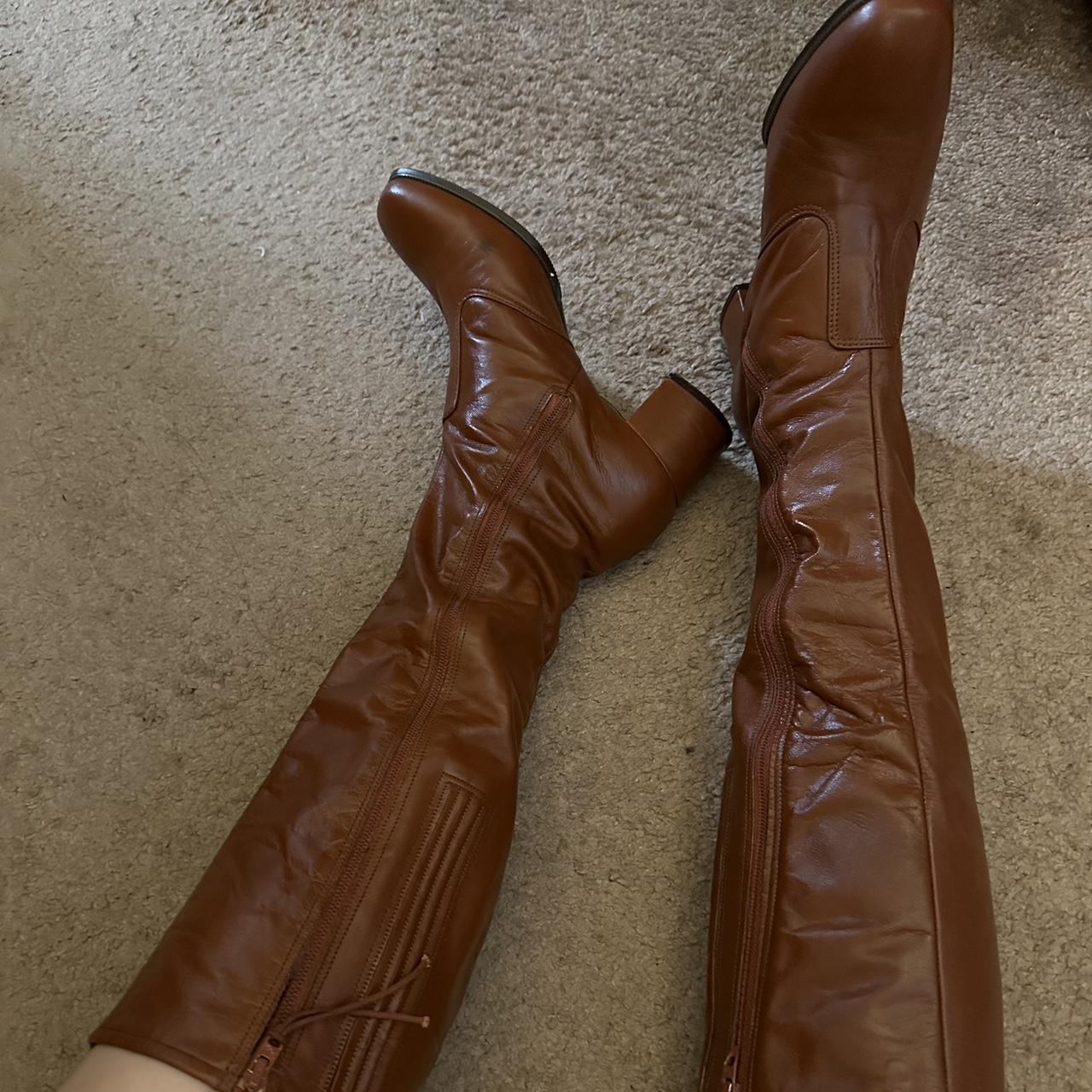 Make an offer! Vintage 70s Cobbies Zip Up Leather... - Depop