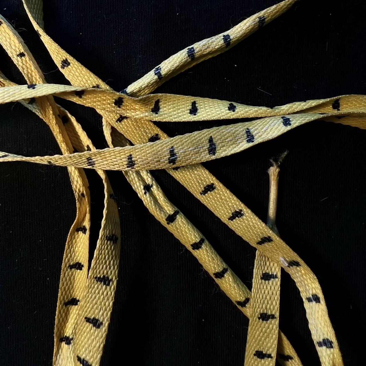 yellow dsam blohsh billie eilish laces signs of wear... | Depop