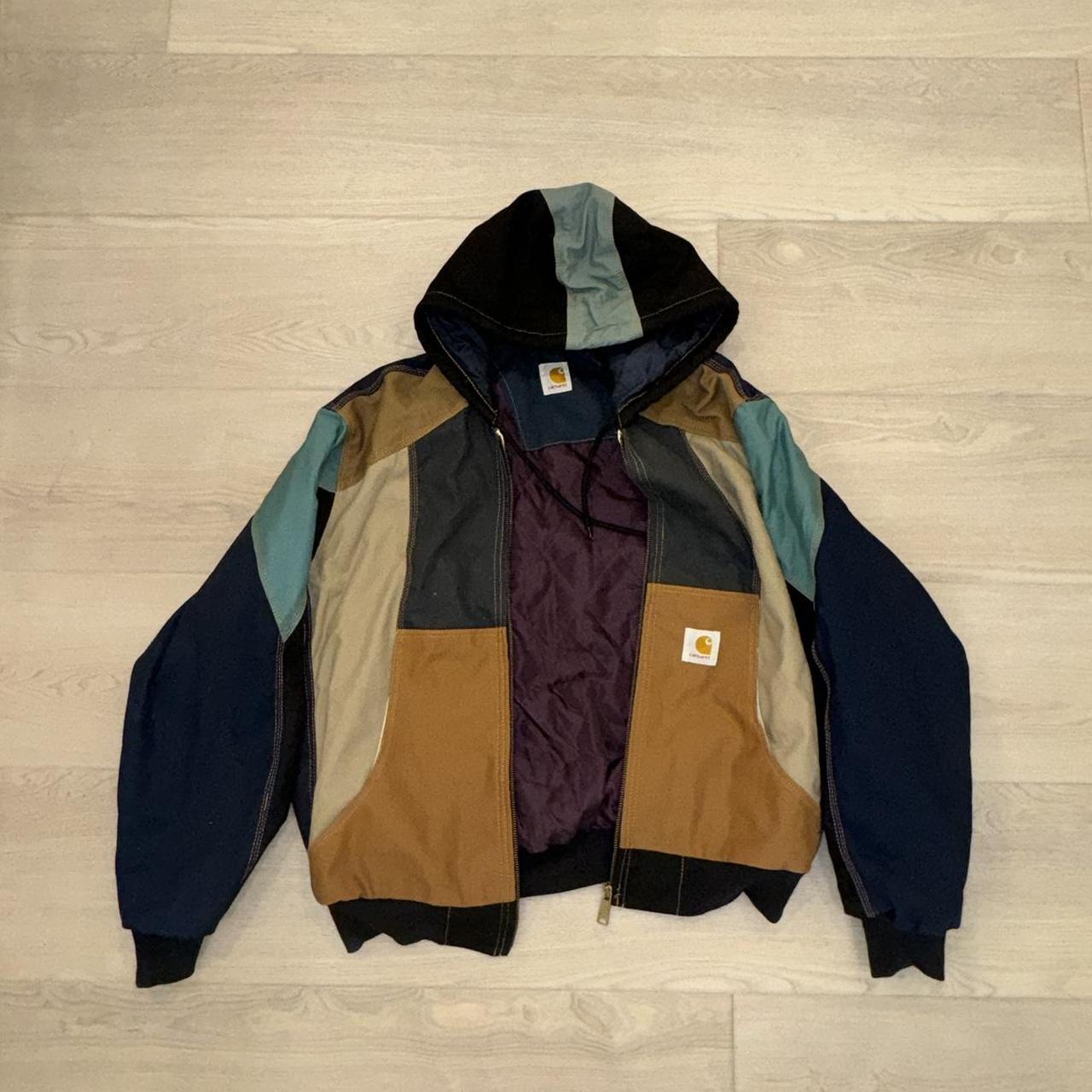 Carhartt WIP blue and navy multicolor workwear... - Depop