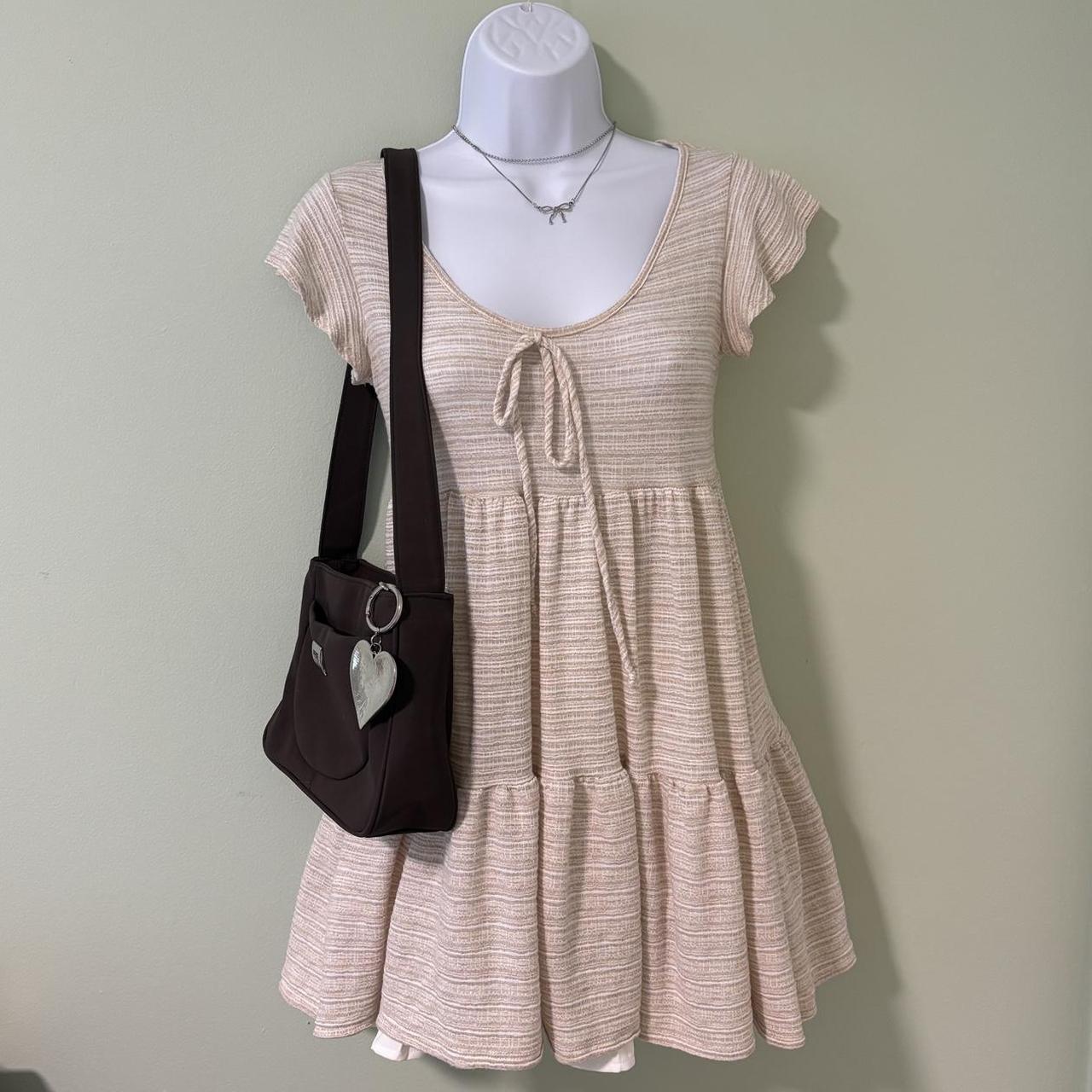 🧸 See You Monday cream colored mini dress/long shirt... - Depop