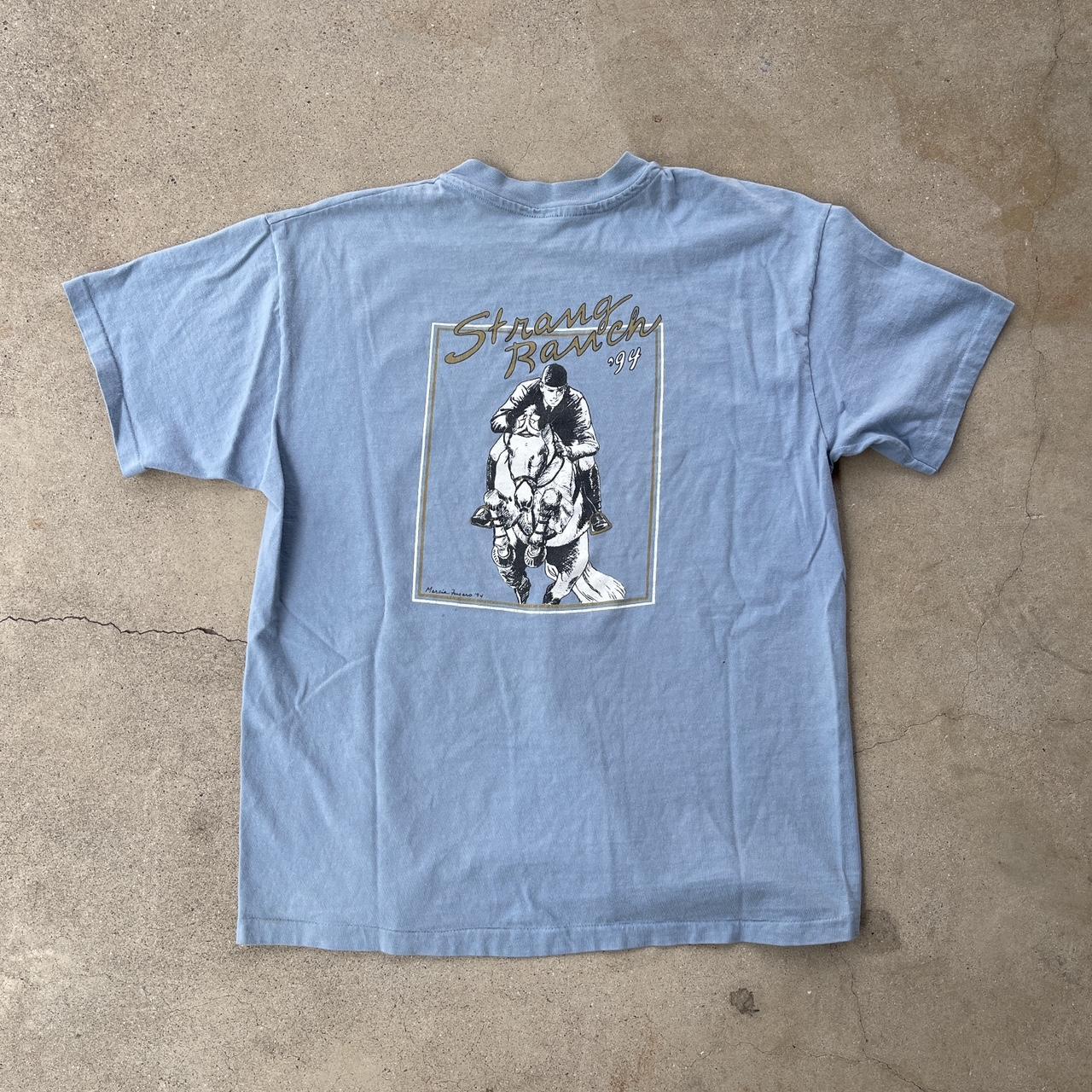 Vintage 1994 Strang Ranch Horse Riding T-Shirt Size... - Depop