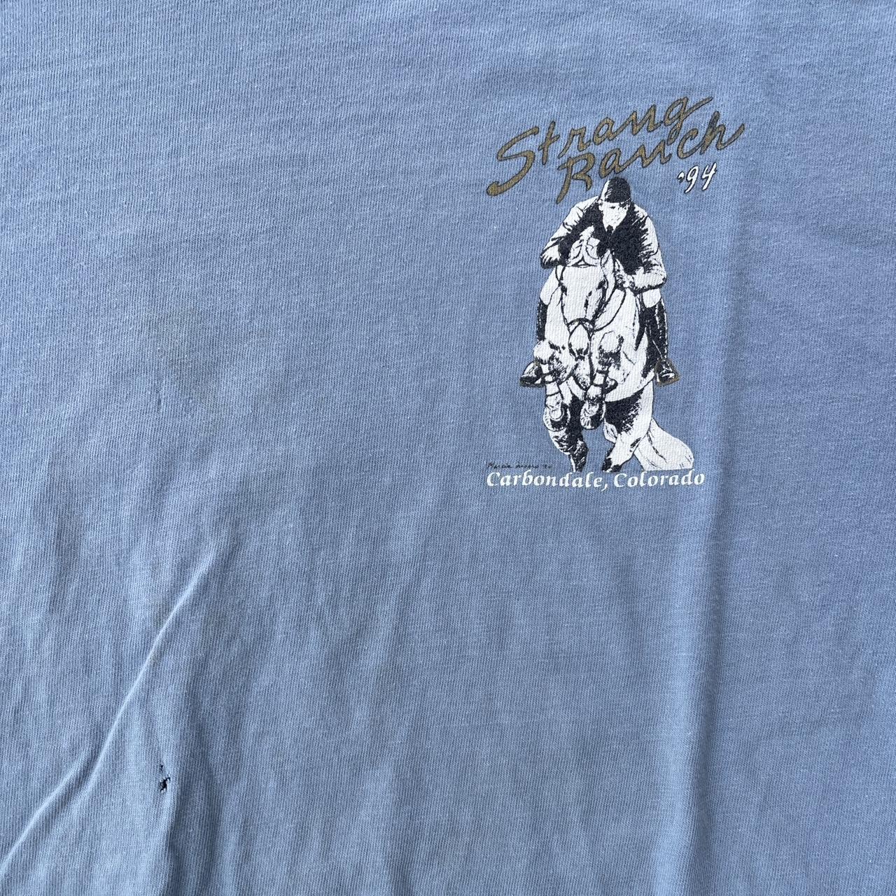 Vintage 1994 Strang Ranch Horse Riding T-Shirt Size... - Depop