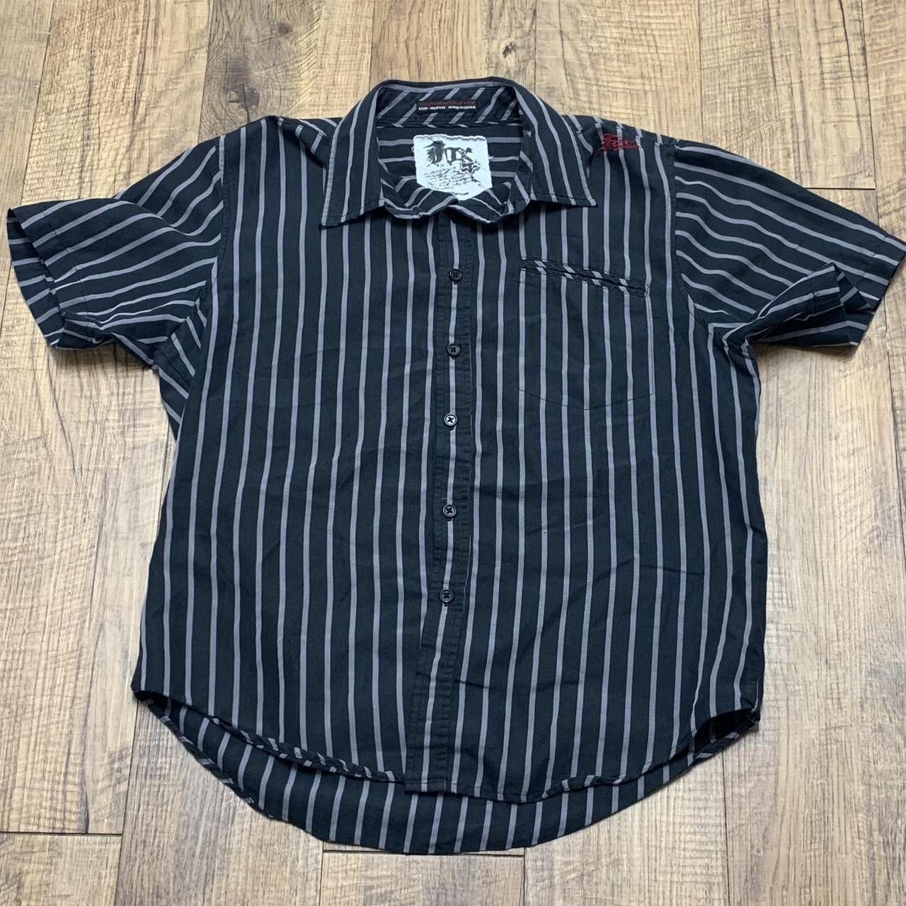 A perfect, y2k, stripped Fox Racing button up.... - Depop