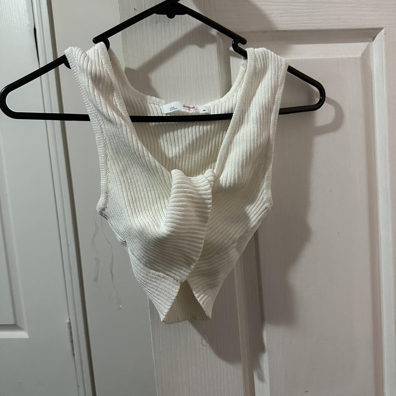 White/cream crop top 2 way wear - Depop
