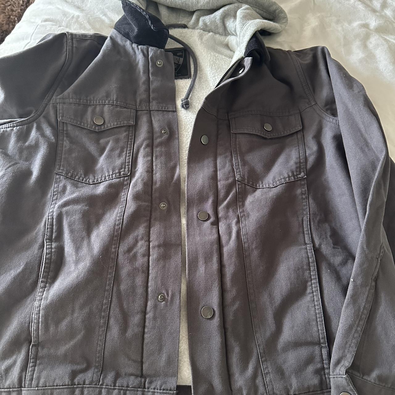 Vans AV Edict Grey Fleece Lined Hoodie Jacket - Depop