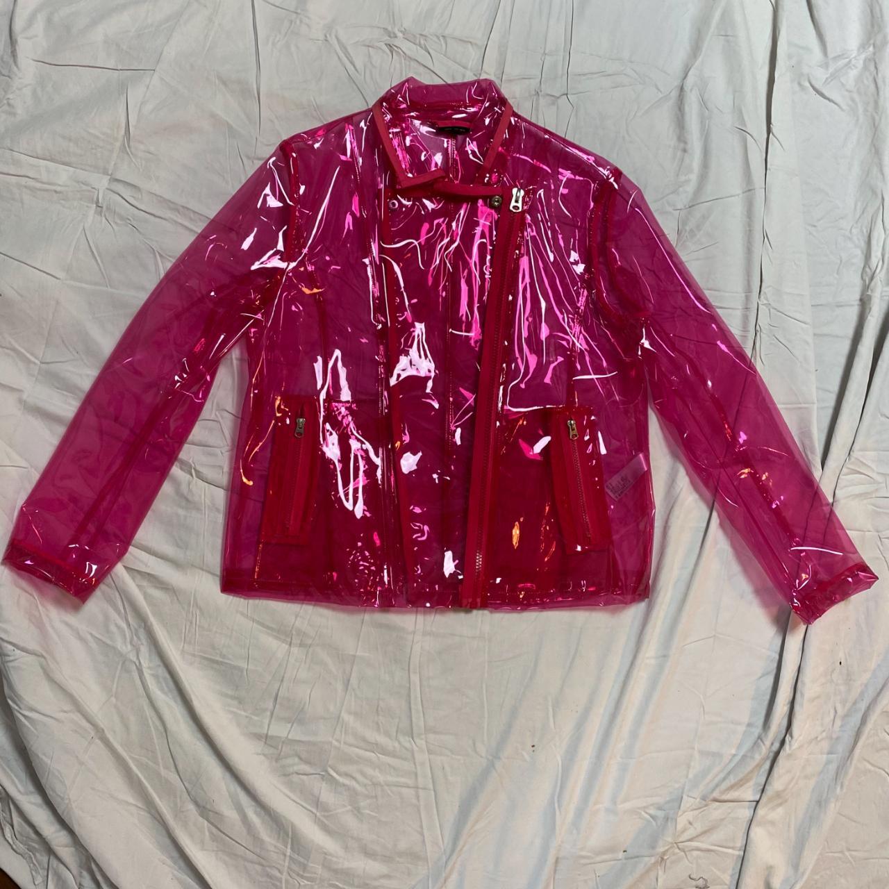 Topshop pink pvc biker jacket. - Depop