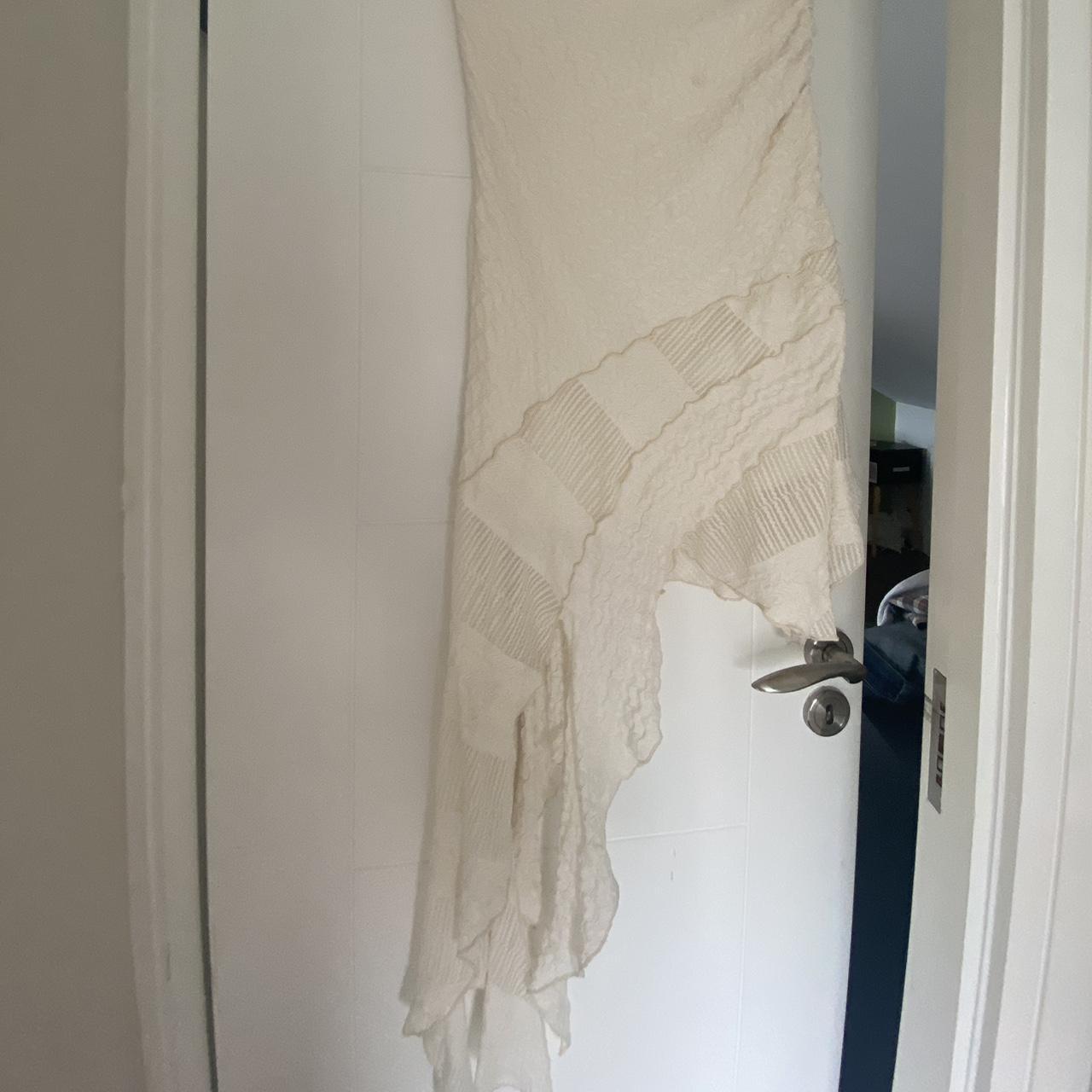 Cream urban outfitters asymmetric maxi dress. Please... - Depop