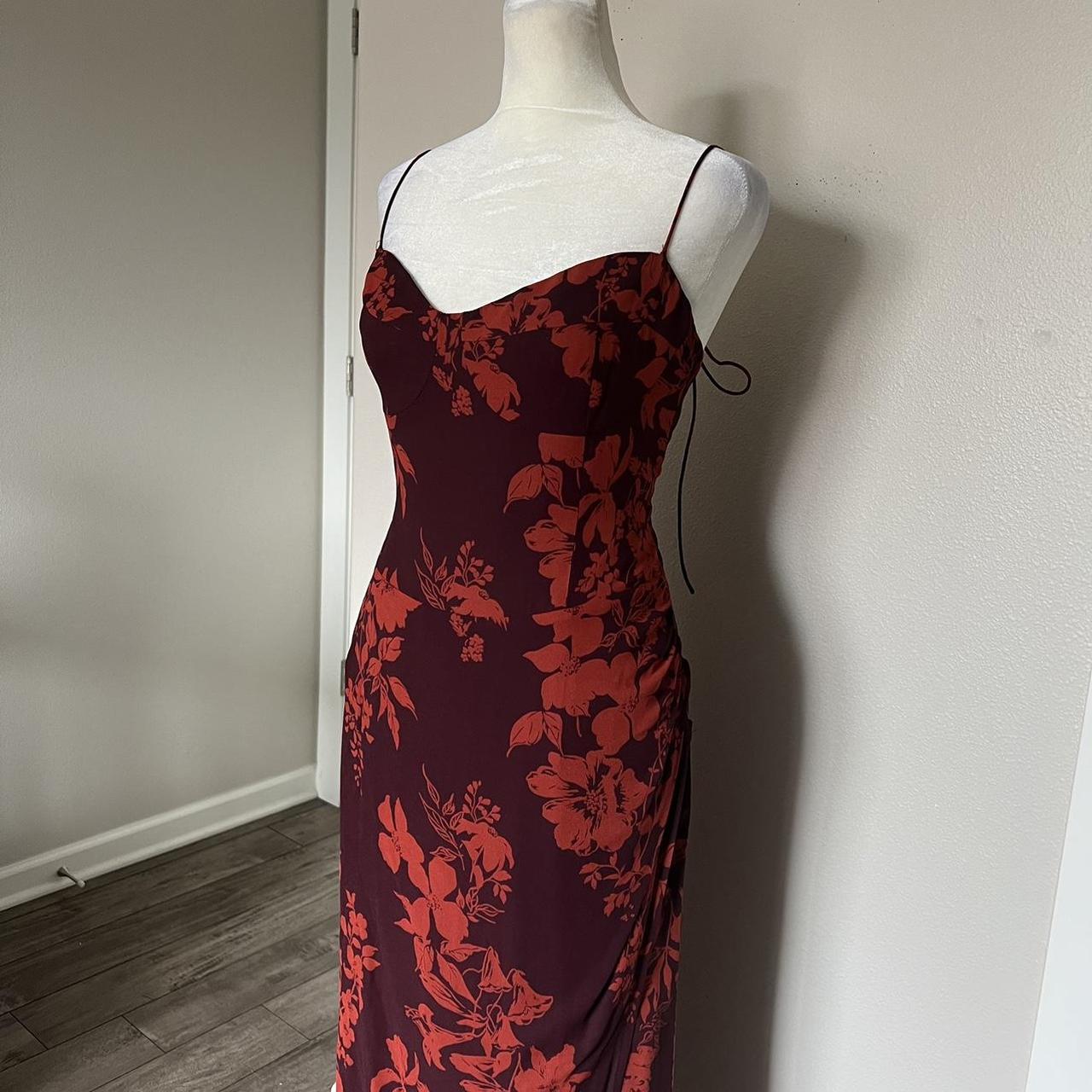Reformation “Kourtney” dress in deep red/burgundy.... - Depop