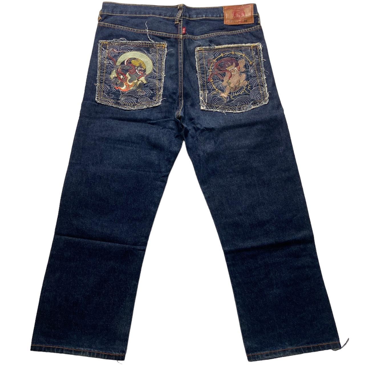 Red Monkey Company Jean Shorts Waist- 36” Inside... - Depop