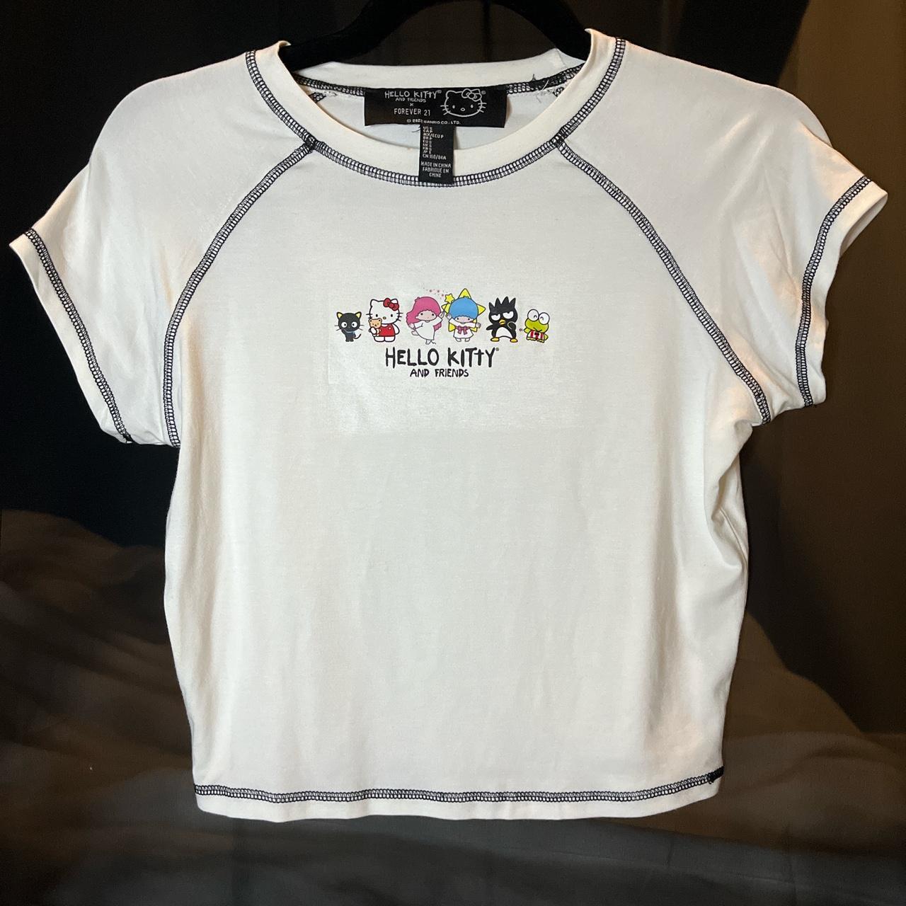 Hello kitty cropped Tee Measurements 👇 Pit to pit:... - Depop
