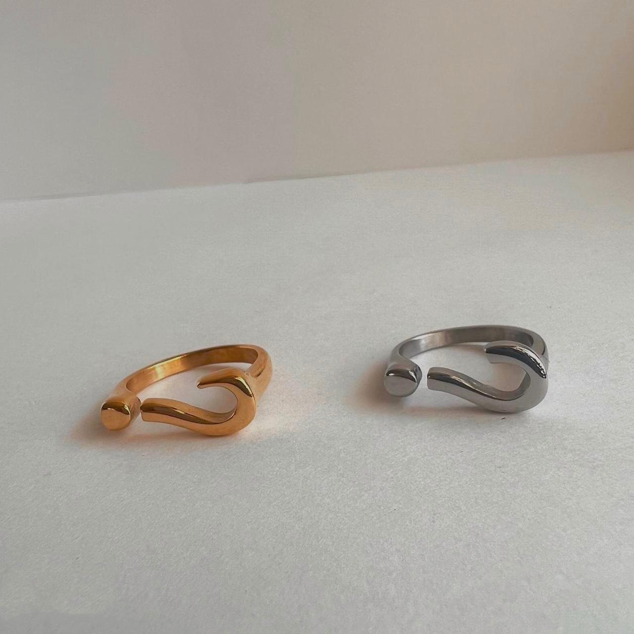 Gold Silver question mark ring Unique design... - Depop
