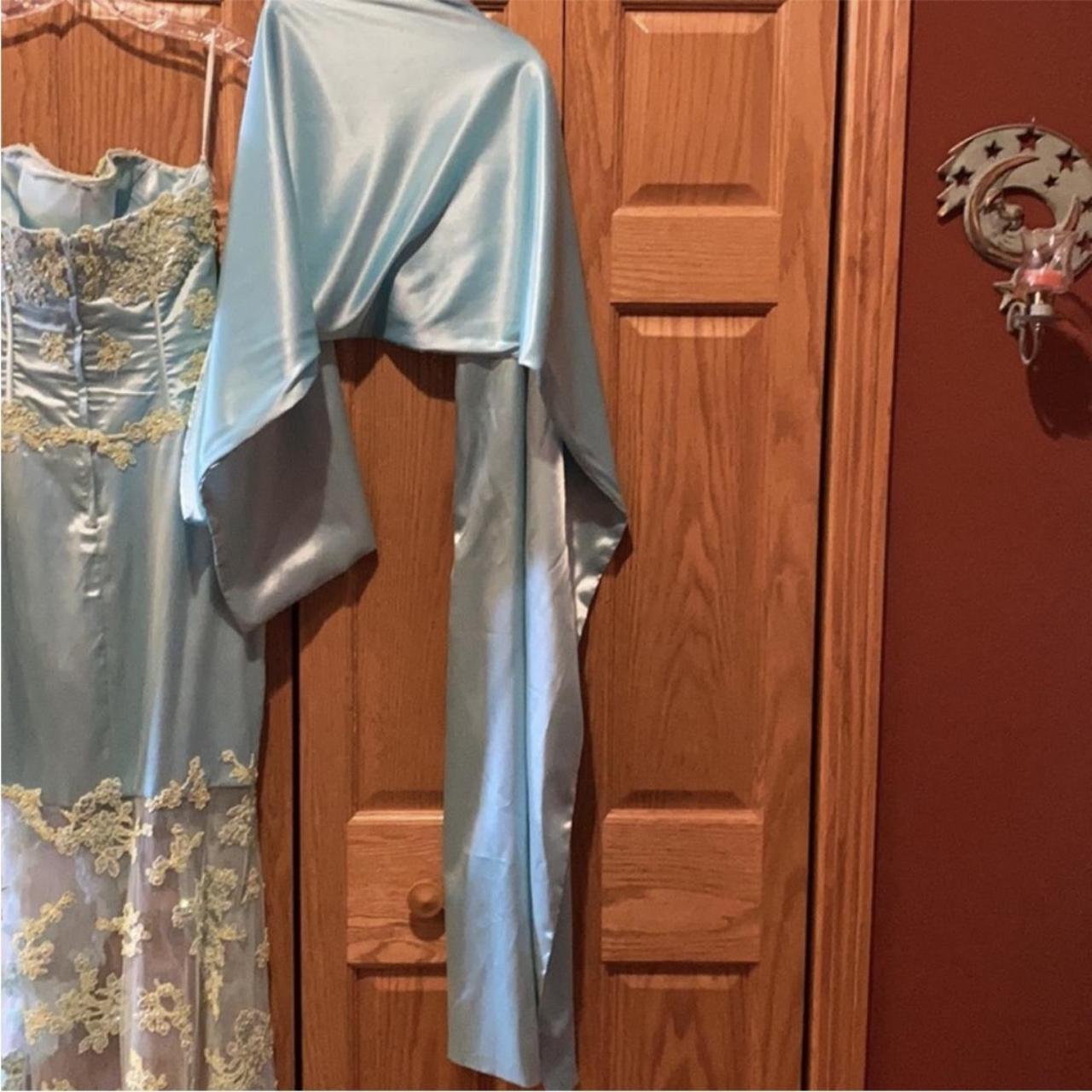 Y2K Prom/ Formal Dress with flower embroidery.... - Depop