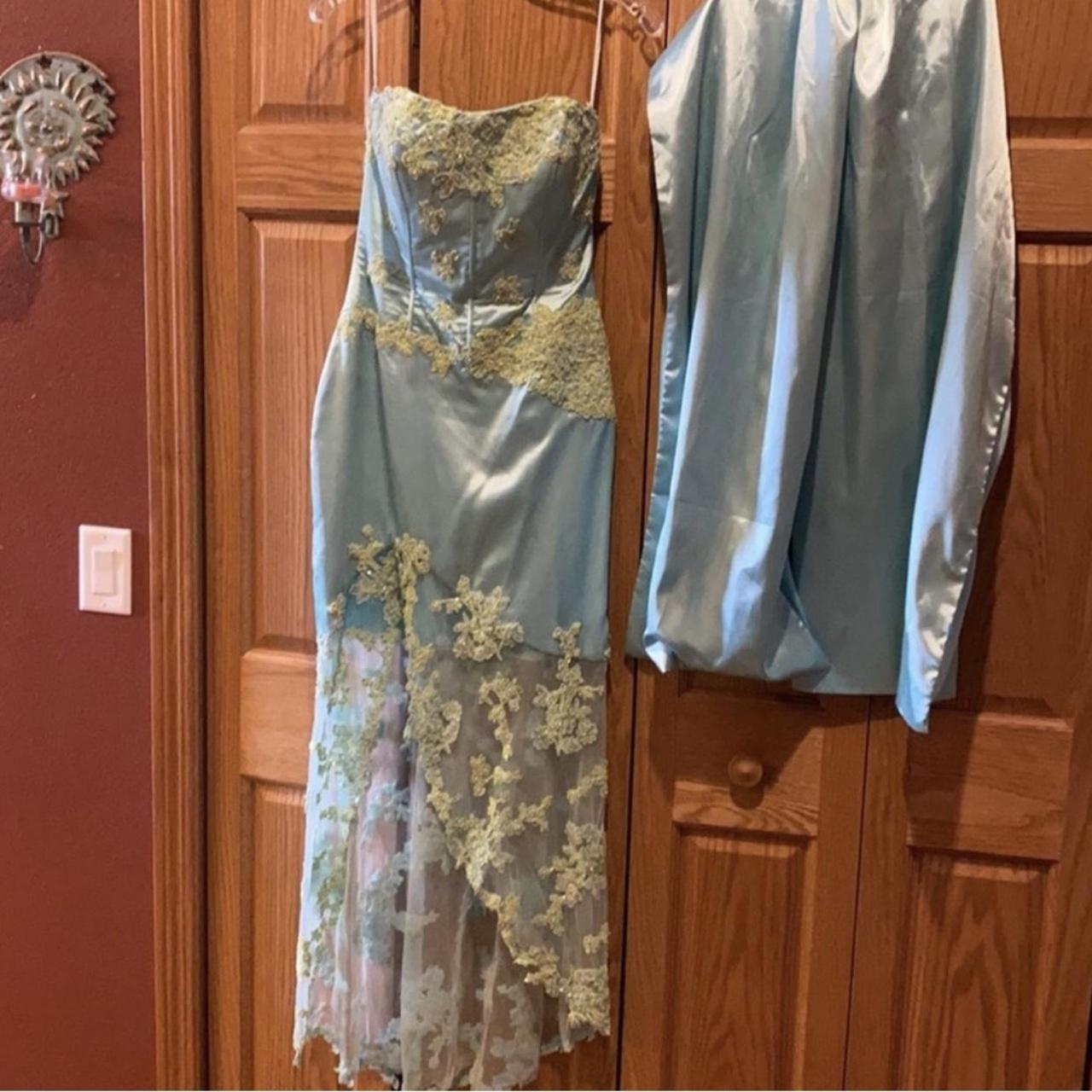 Y2K Prom/ Formal Dress with flower embroidery.... - Depop