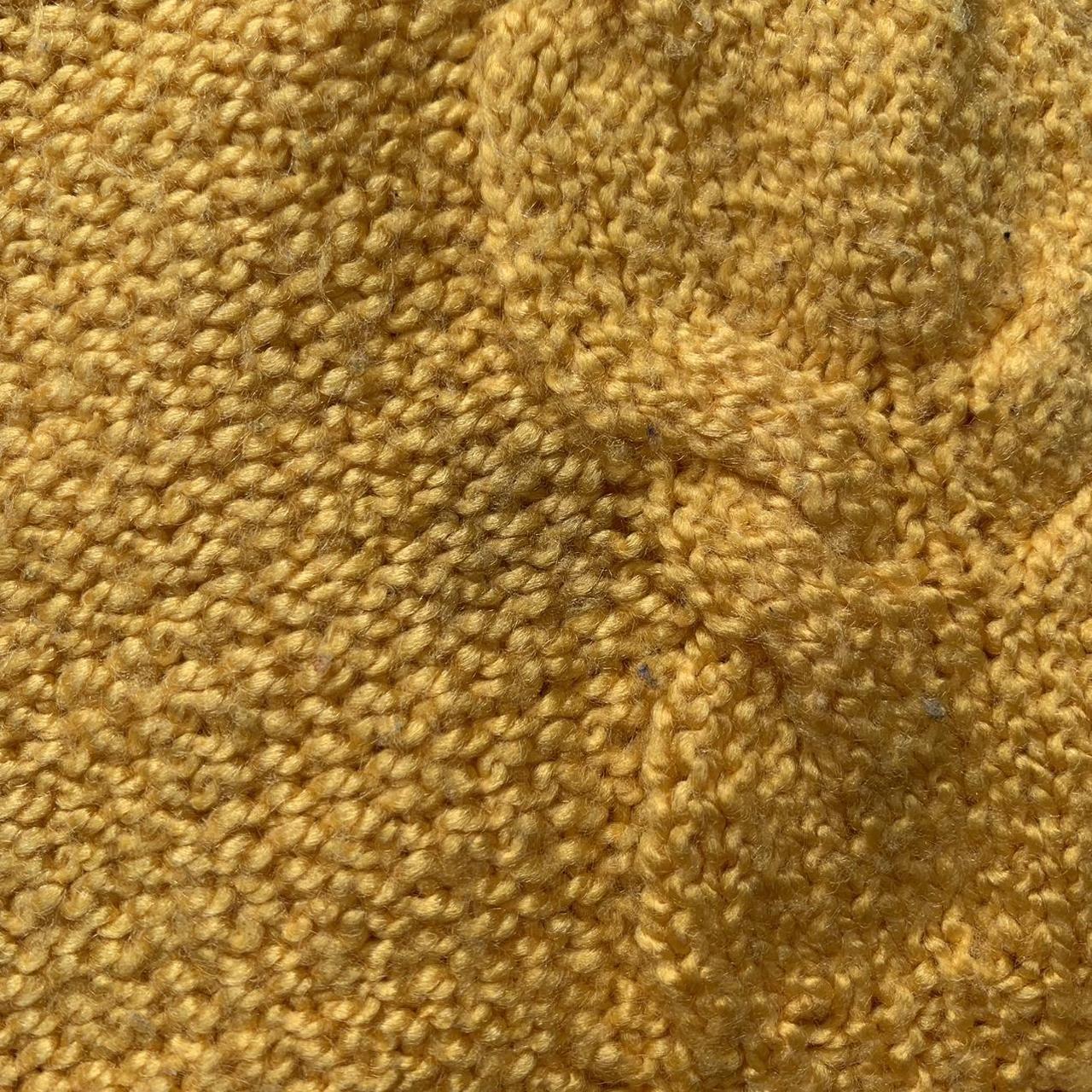 Vintage golden yellow knitted jumper. Cable knit... - Depop