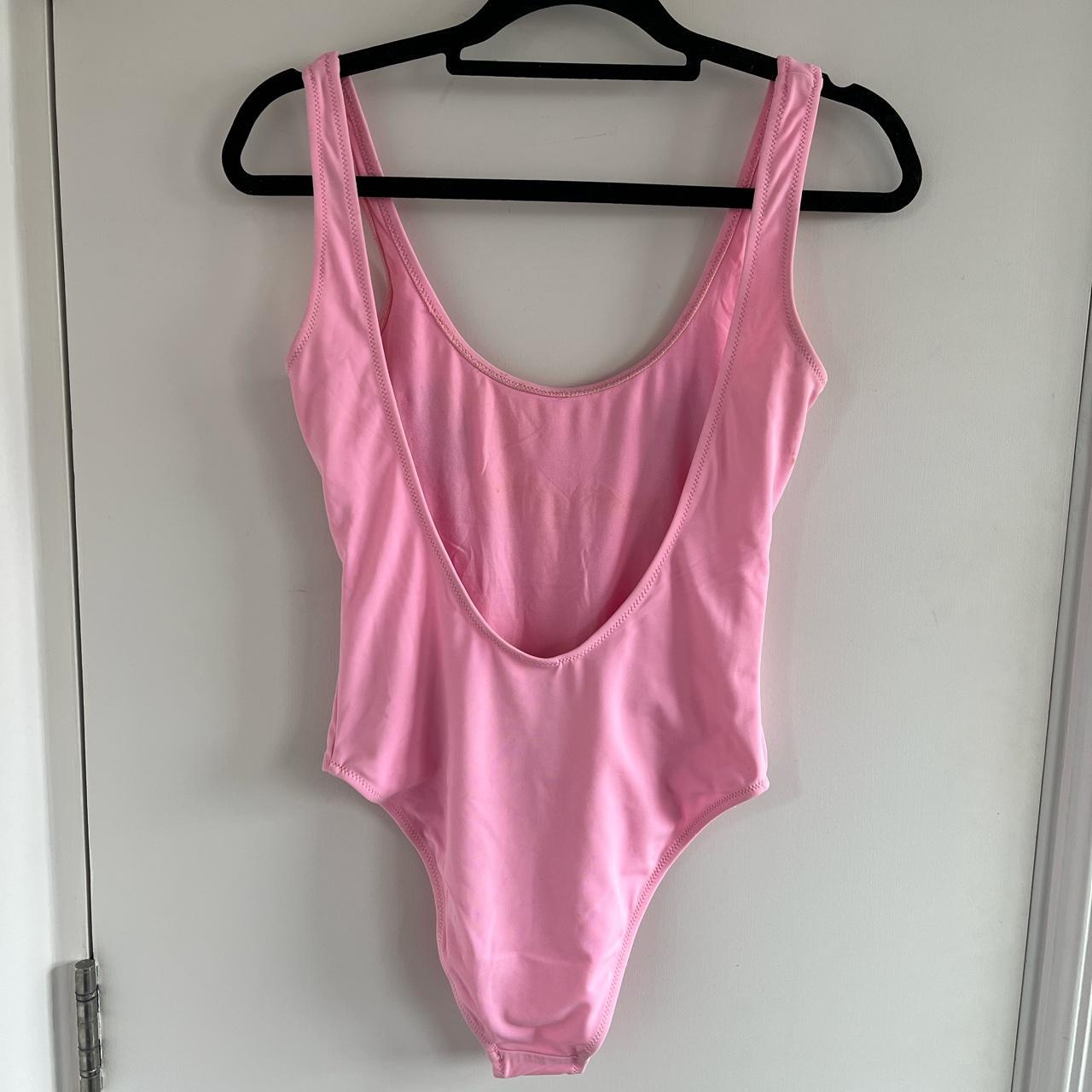 Fun pink embellished backless swimsuit Says 8 but... - Depop