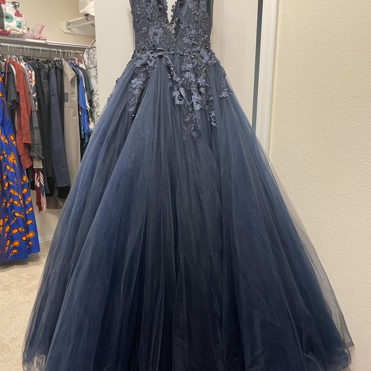 Navy Blue Ball gown Dress Jovani Prom dress Worn... - Depop