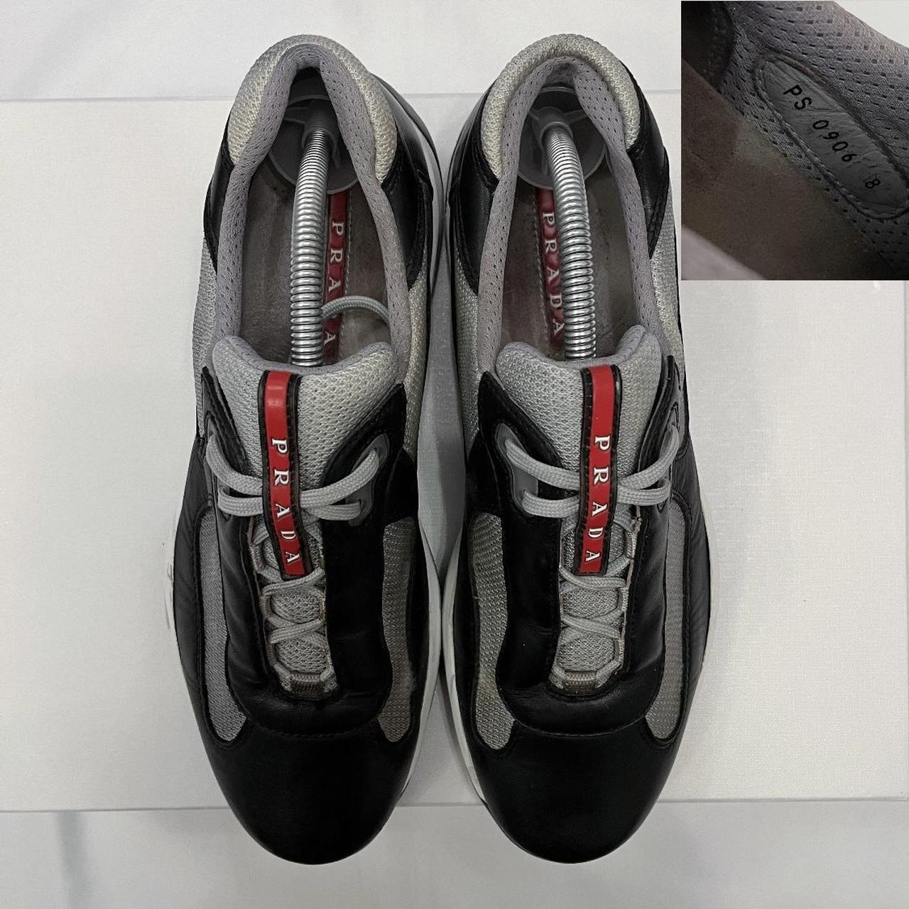 Vintage Prada Americas Cup Trainers Sneakers Black... - Depop