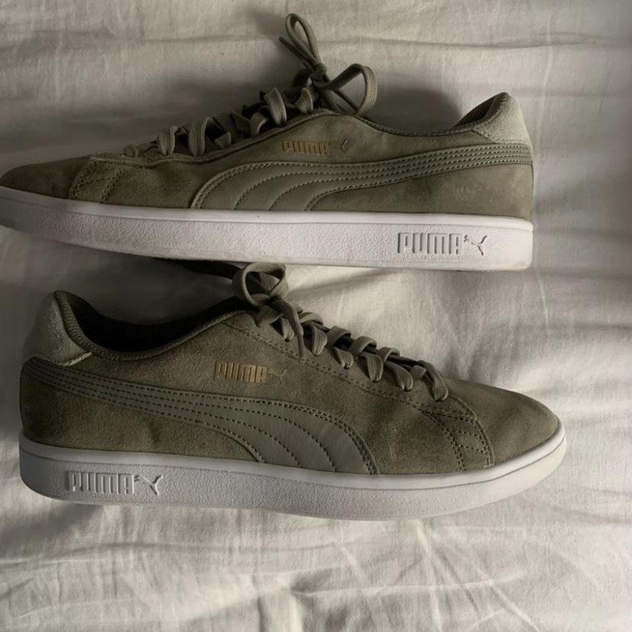 Army Green Puma Smash V2 Sneakers~These sneakers are... - Depop