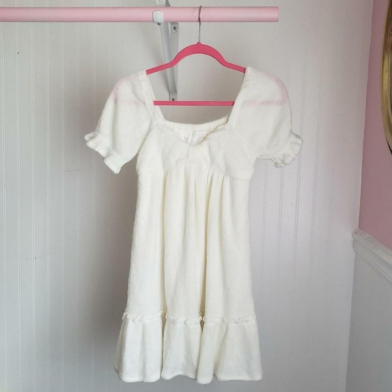 Soft y2k Liz lisa white fur dress. Size... - Depop