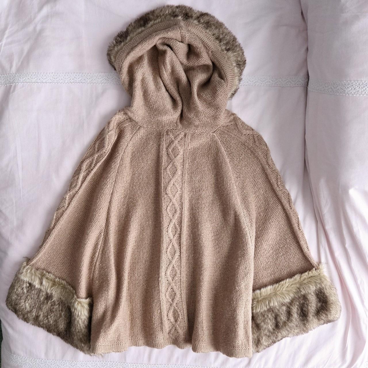 Super cute and soft knitted cloak with pearlescent... | Depop