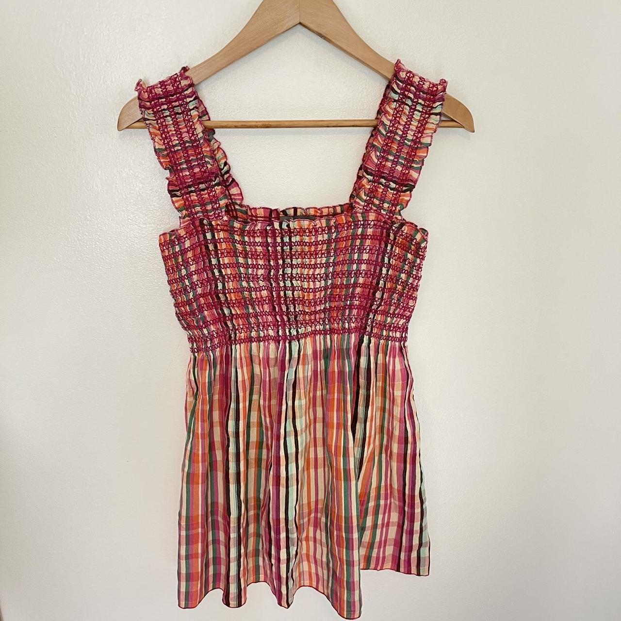 Scrunched multicolor tank top. brand : apt 9 ... - Depop