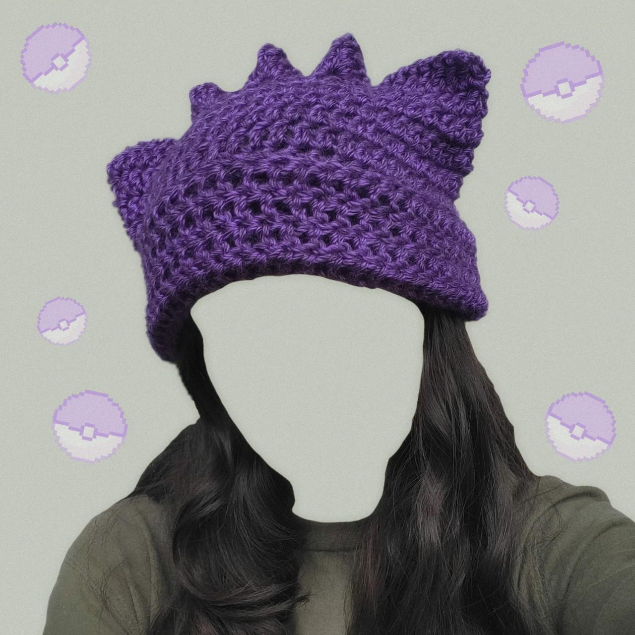 Gengar beanie handmade by me :)) ~acrylic... - Depop