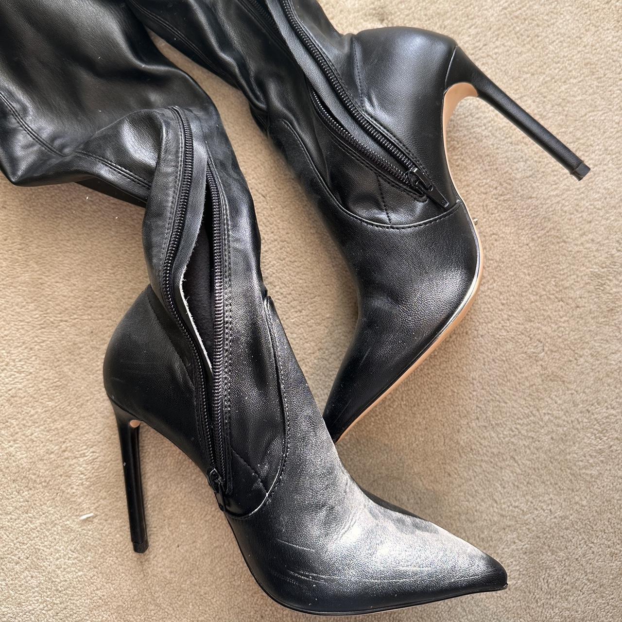 Tony Bianco Avah Black Venezia Boots Size 5 Worn... - Depop