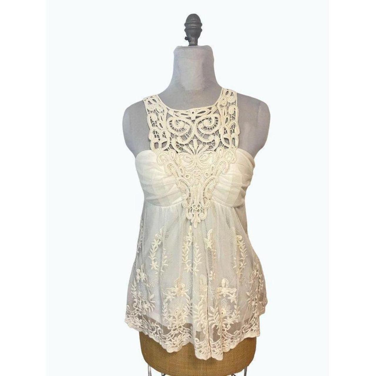 Boston Proper Sexy babydoll high-neck tank top... - Depop