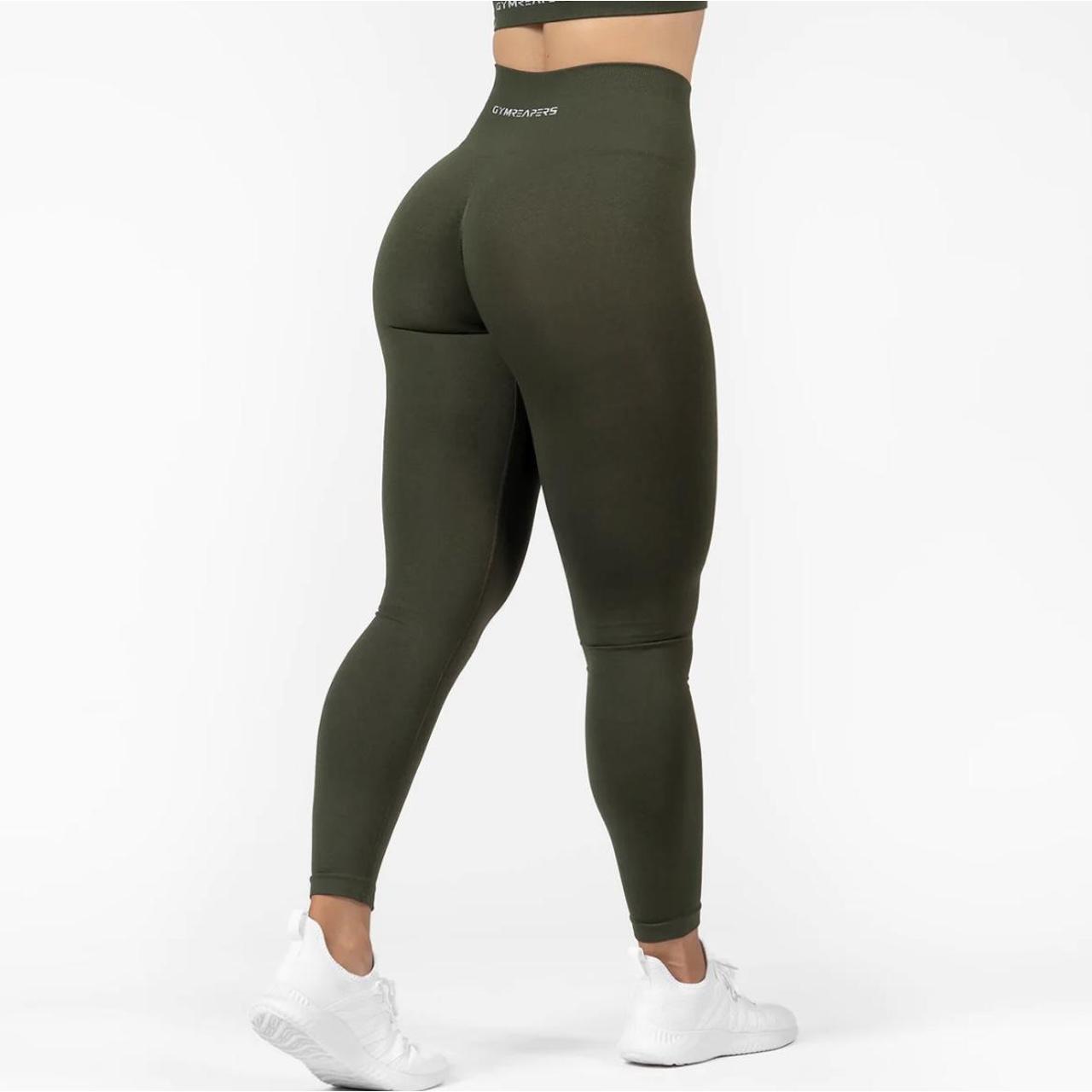Gymreapers Legacy Scrunched Ranger Green Legging... - Depop