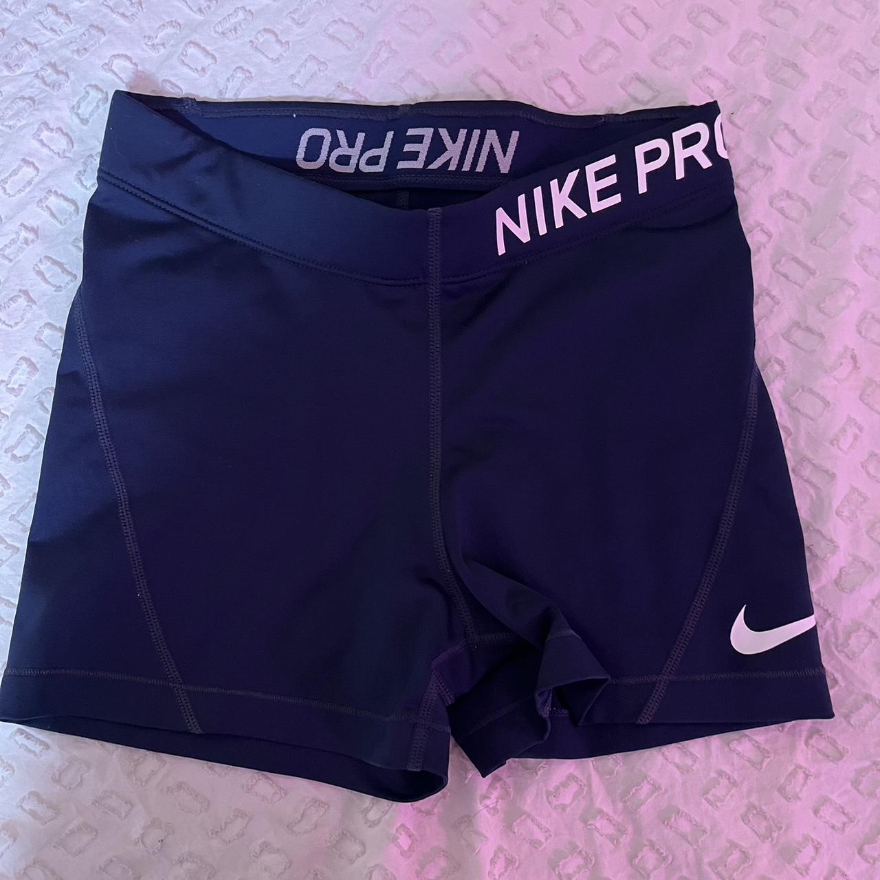 Navy Blue Nike Pro Spandex Shorts Depop