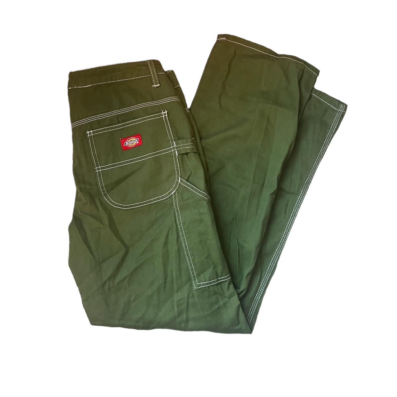 women’s dickies green carpenter pants size 7/28 - Depop