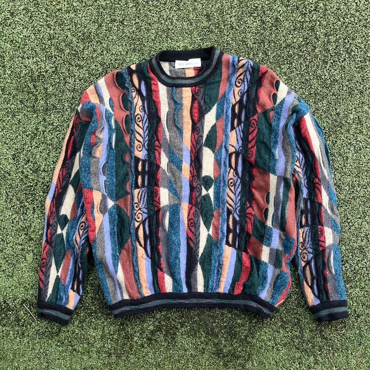 Coogi Style Sweater Multicolored- Size Large Message... - Depop