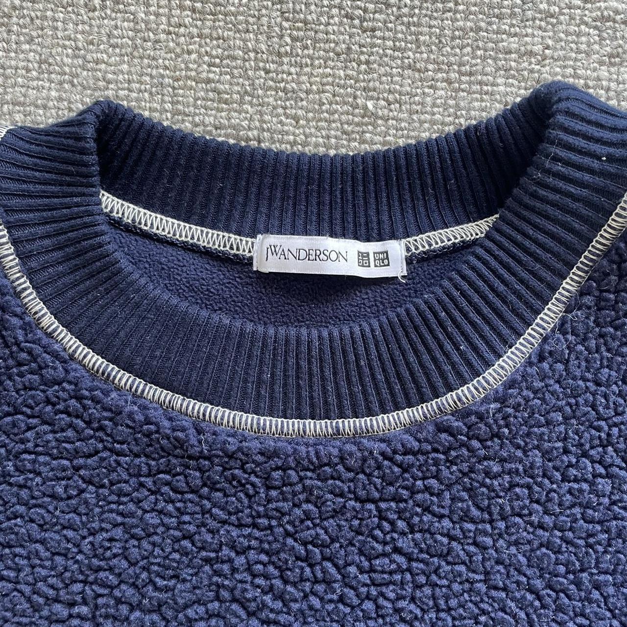 JW Anderson x Uniqlo navy fleece sweatshirt crewneck... - Depop